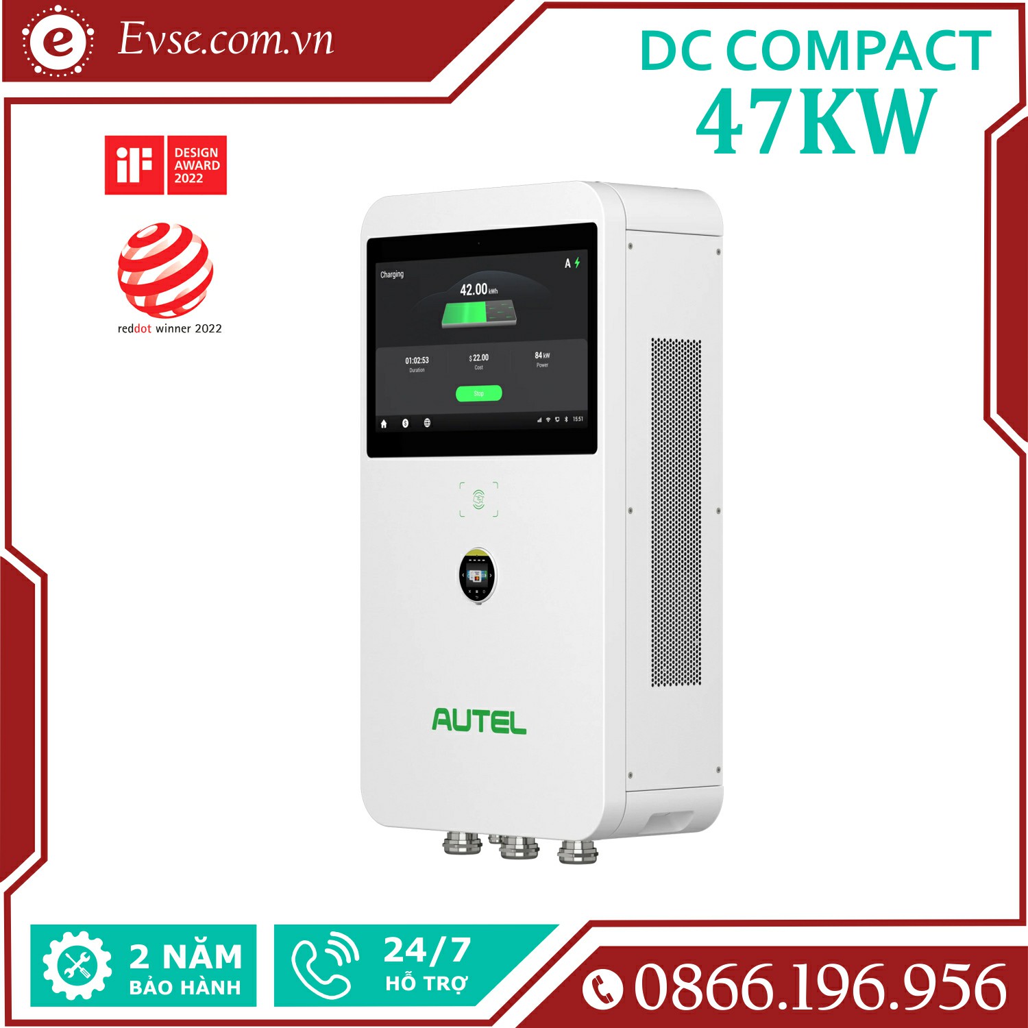 Sạc nhanh Autel MaxiCharger DC Compact 47kW | EVSE Việt Nam